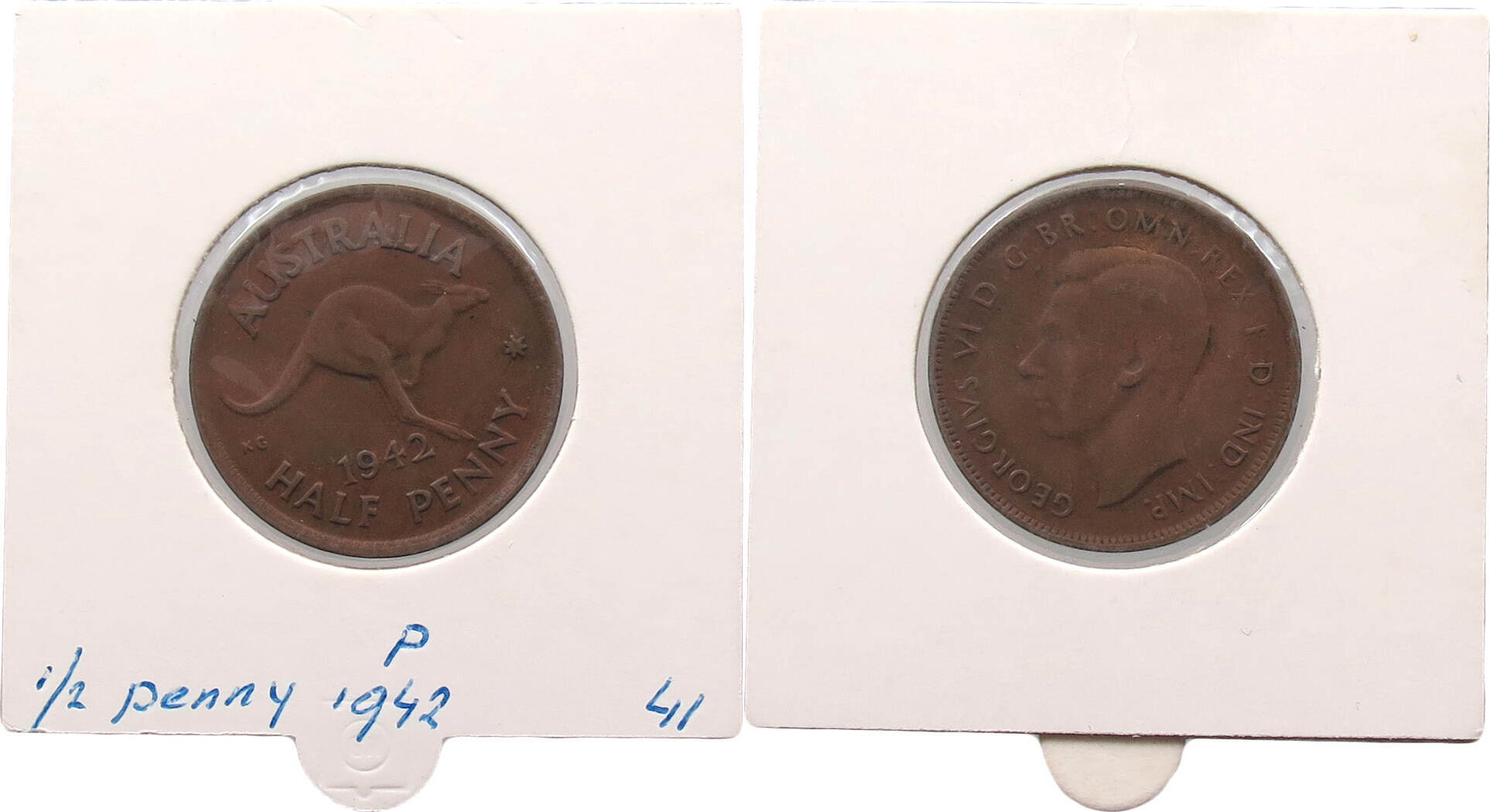AUSTRALIA 1/2 PENNY 1942 GEORGE VI. (1936-1952) SS | MA-Shops