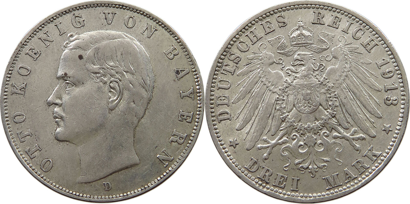 BAYERN 3 MARK 1913 Otto 1886-1913 SS+ | MA-Shops