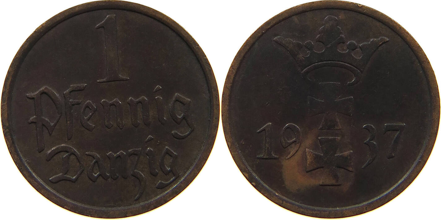 DANZIG 1 PFENNIG 1937 SS | MA-Shops