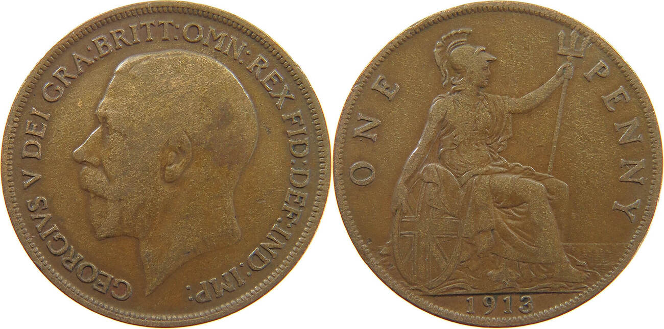 GREAT BRITAIN 1 PENNY 1913 GEORGE V. (1910-1936) SS | MA-Shops