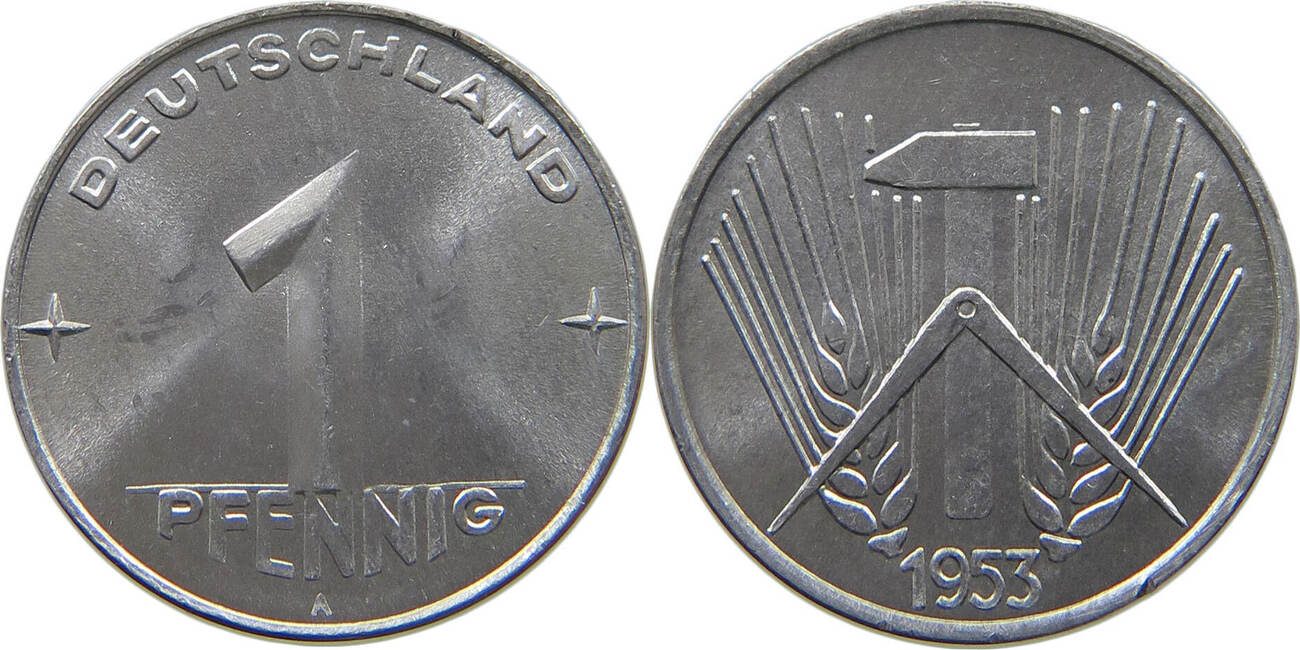 DDR 1 PFENNIG 1953 A VZ | MA-Shops