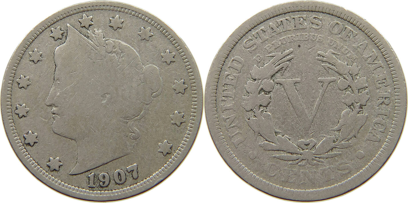 UNITED STATES OF AMERICA NICKEL 1907 LIBERTY S | MA-Shops