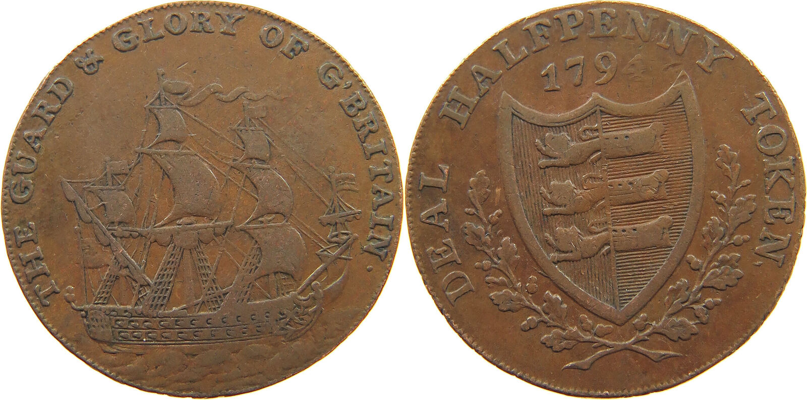 GREAT BRITAIN HALFPENNY TOKEN 1794 KENT SS | MA-Shops
