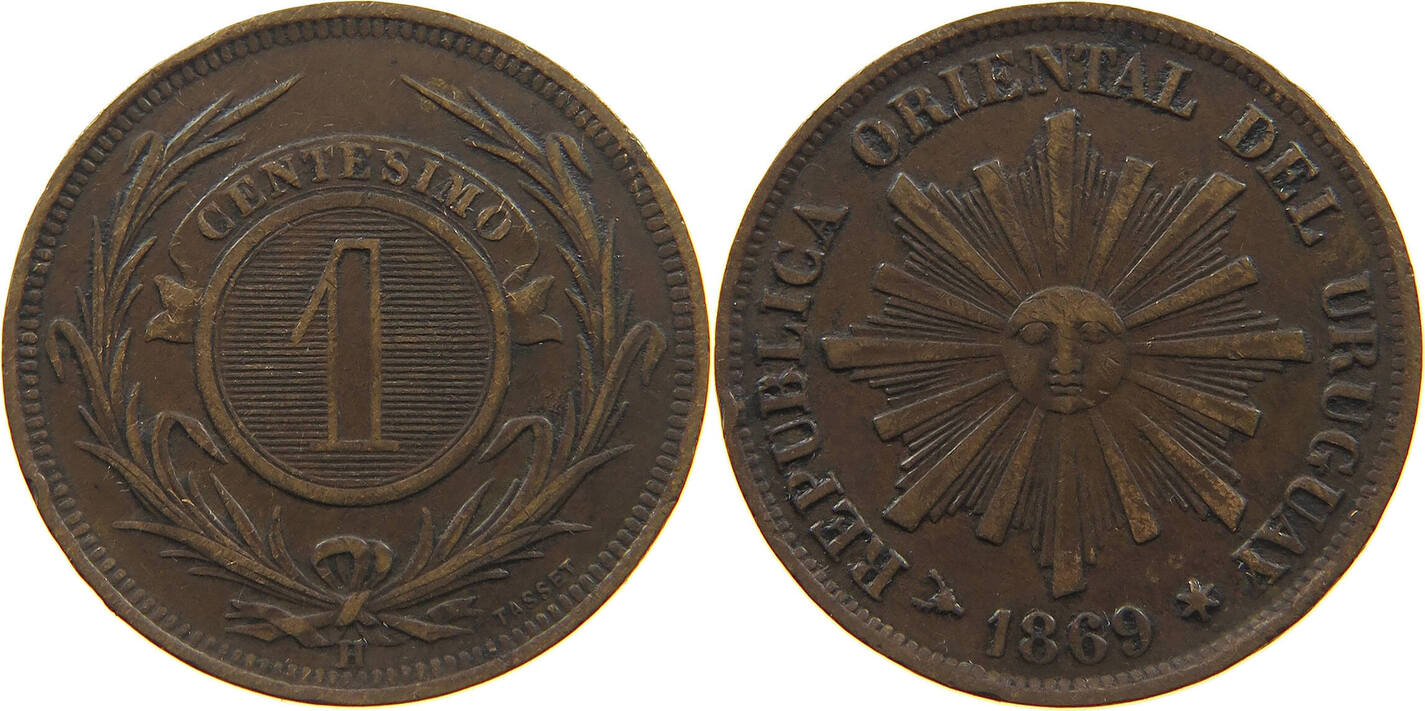 URUGUAY 1 CENTESIMO 1869 SS | MA-Shops