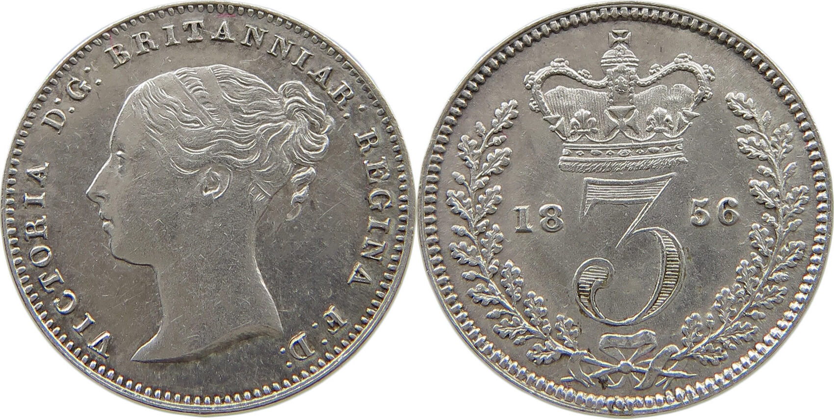 GREAT BRITAIN THREEPENCE 1856 VICTORIA (1837-1901) VZ | MA-Shops