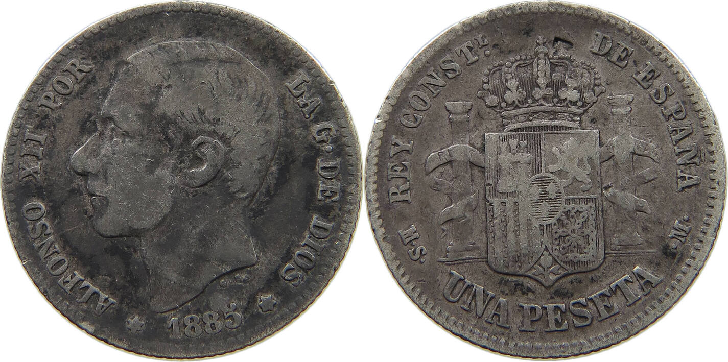 SPAIN 1 PESETA ALFONSO XII. (1874–1885) S | MA-Shops