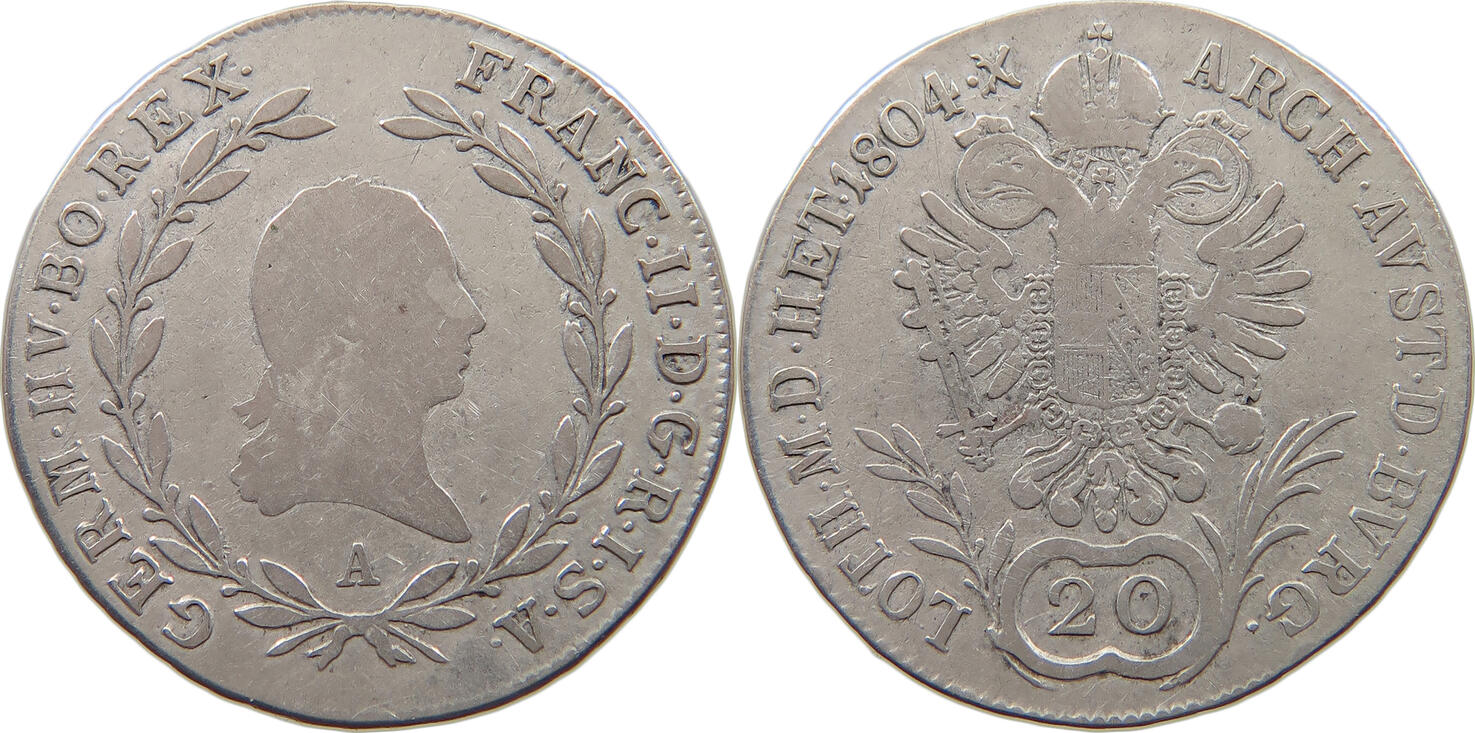HAUS HABSBURG 20 KREUZER 1804 A FRANZ II. 1792-1835 S | MA-Shops