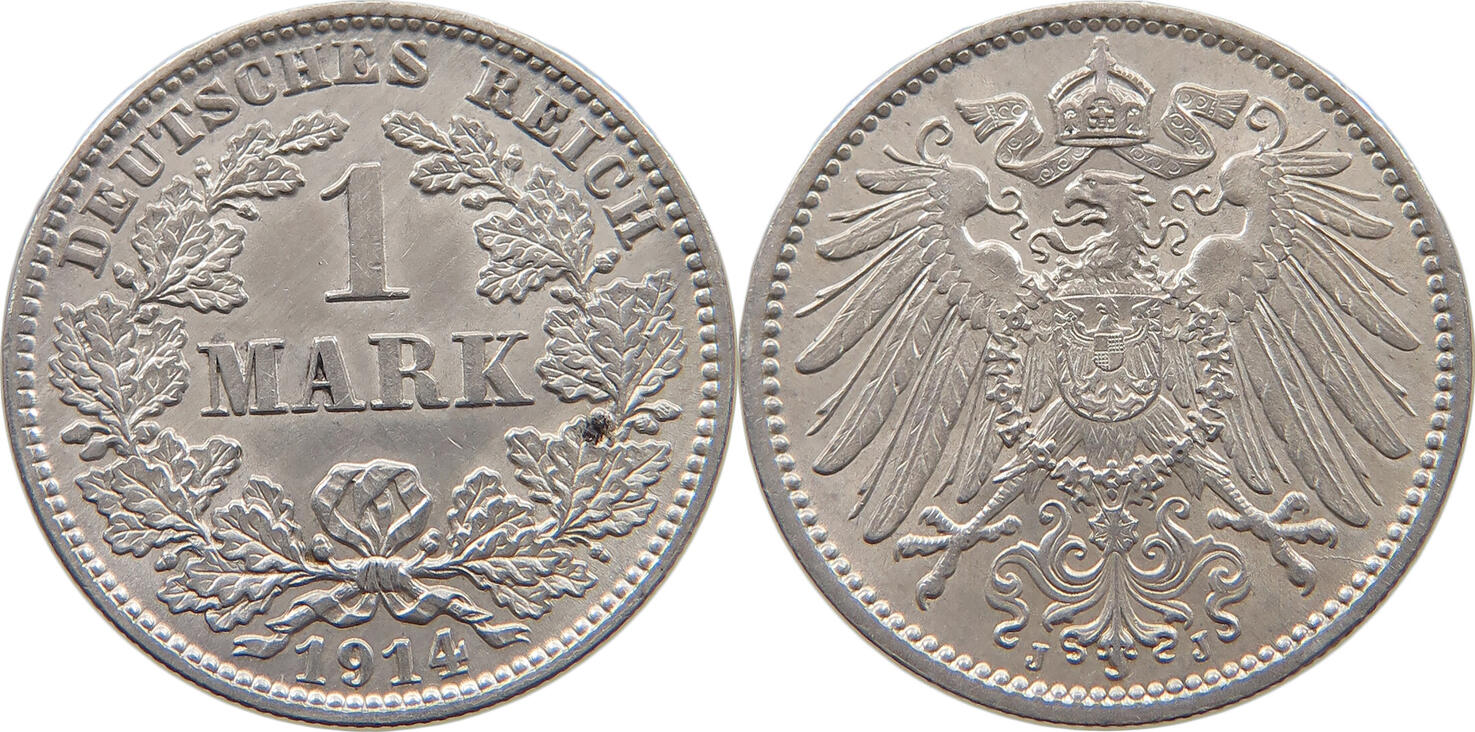 KAISERREICH MARK 1914 J VZ- | MA-Shops