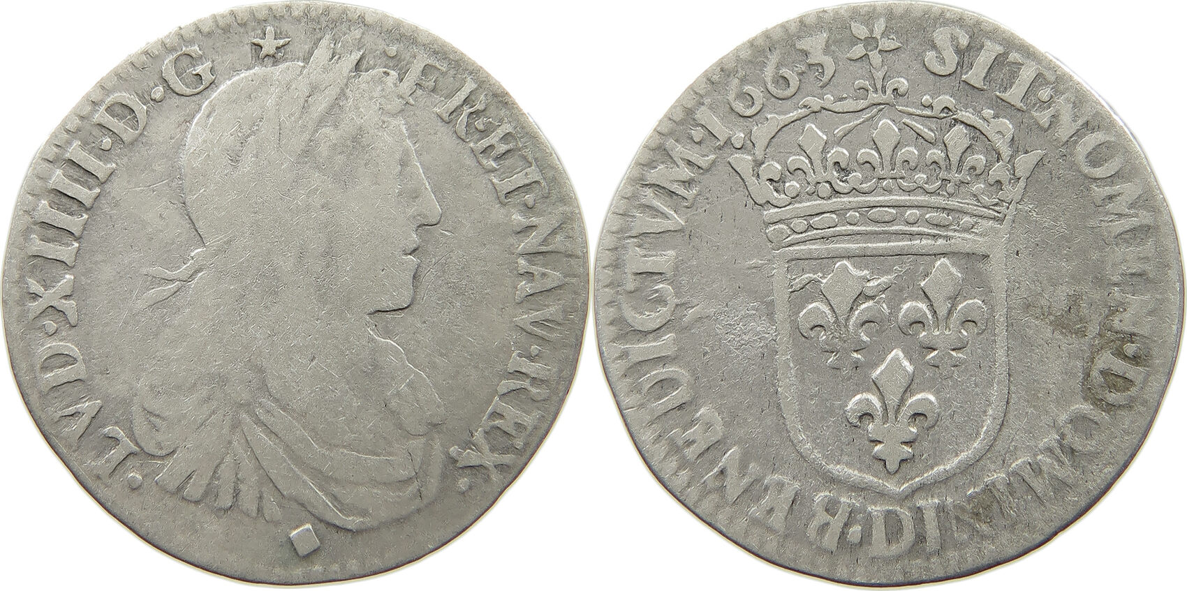 FRANCE 1/12 ECU 1663 D Louis XIV. (1643–1715) SS- | MA-Shops
