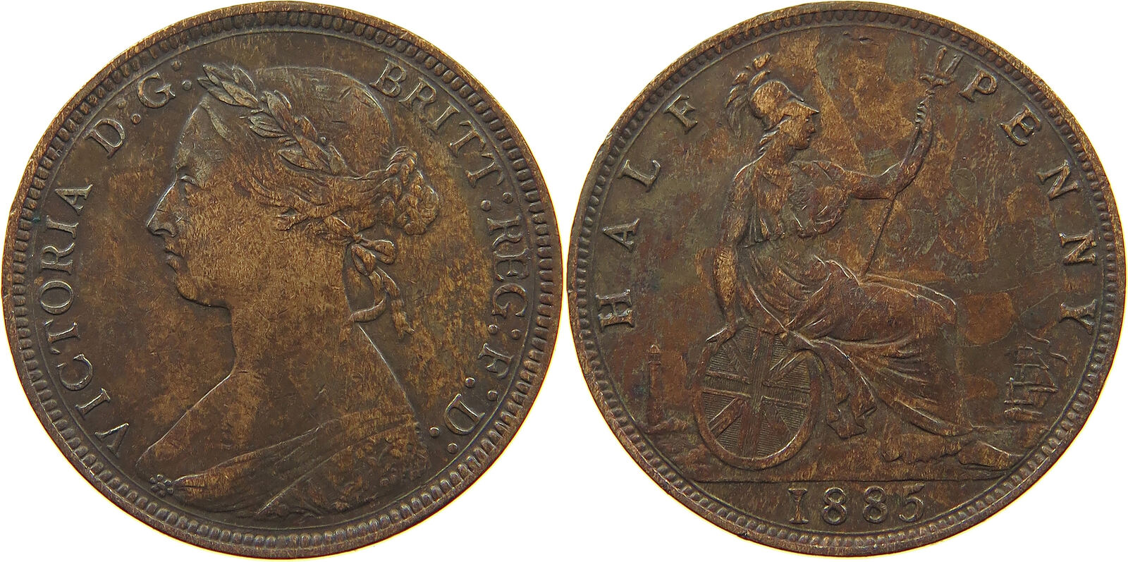 GREAT BRITAIN HALF PENNY 1885 Victoria 1837-1901 SS | MA-Shops