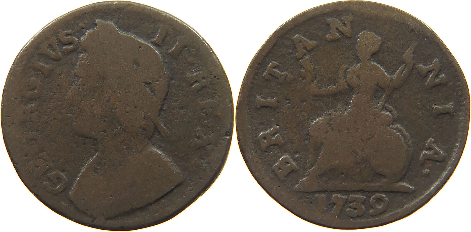 GREAT BRITAIN FARTHING 1739 George II. (1727-1760) S | MA-Shops