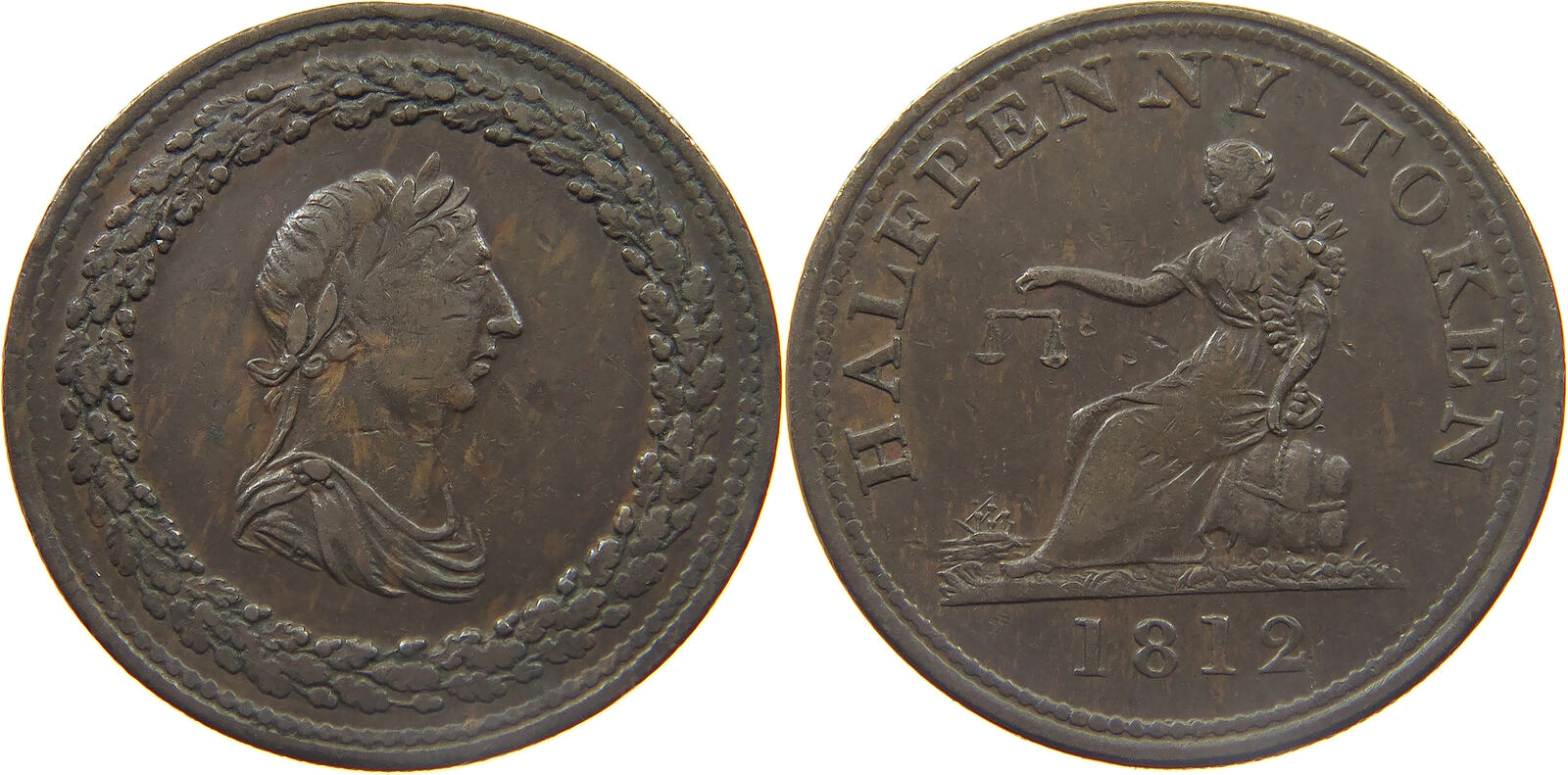 CANADA LOWER HALFPENNY TOKEN 1812 TIFFIN TOKEN SS- | MA-Shops