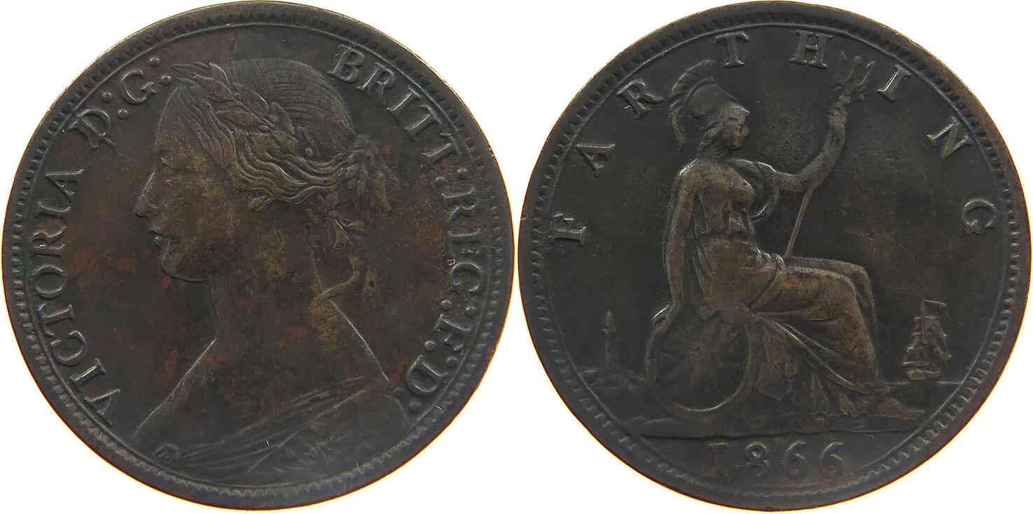 GREAT BRITAIN FARTHING 1866 Victoria 1837-1901 SS | MA-Shops