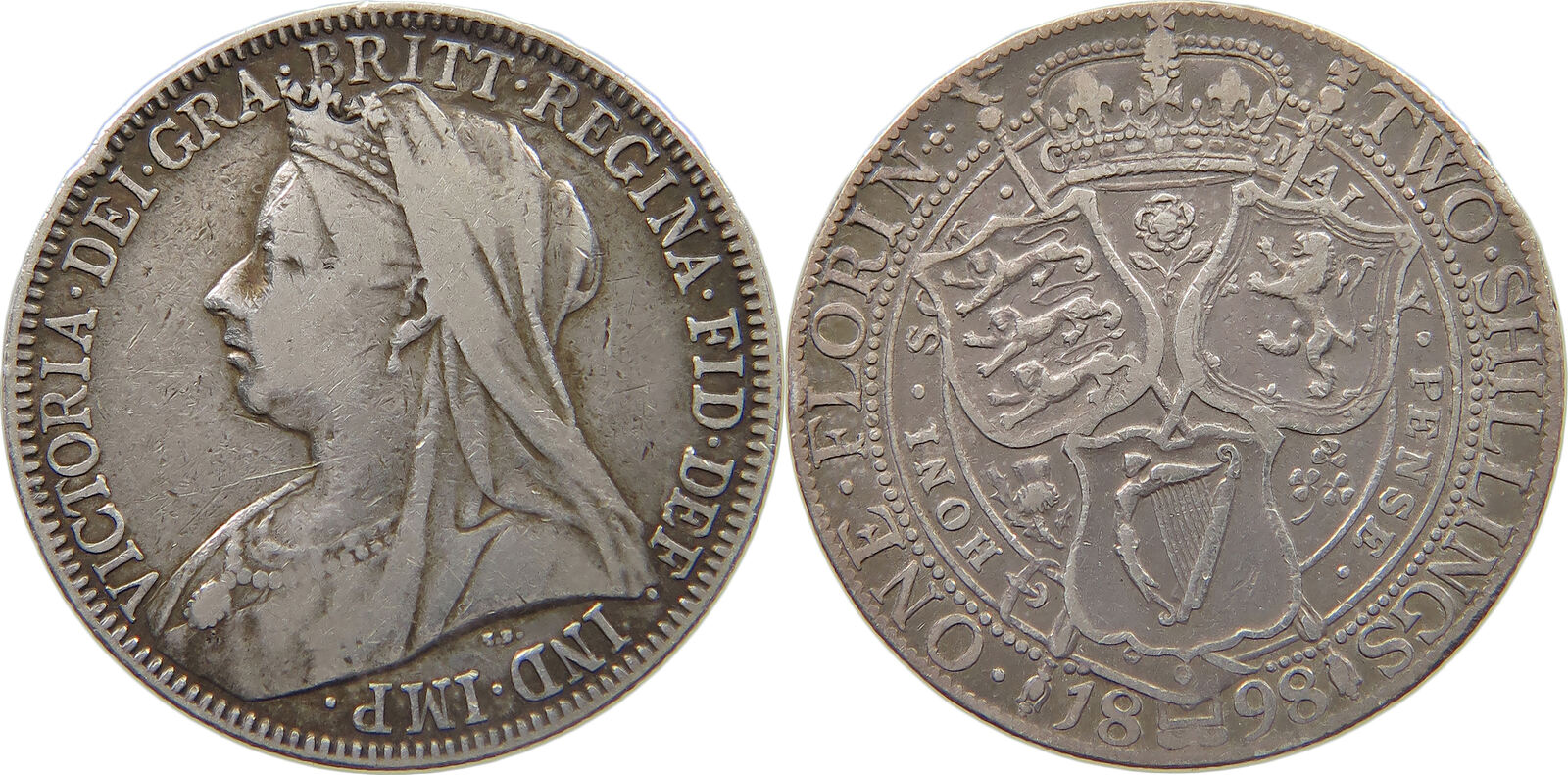 GREAT BRITAIN FLORIN 1898 Victoria 1837-1901 SS- | MA-Shops