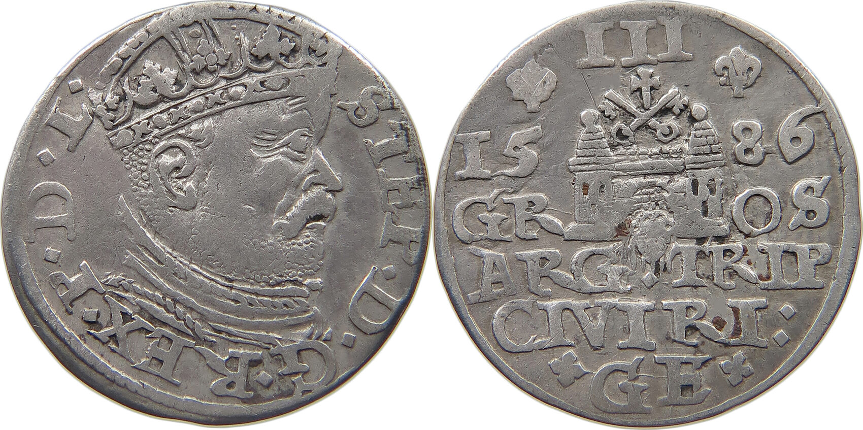 RIGA 3 GRÖSCHER 1586 Stephan Bathory, 1576-1586 SS | MA-Shops