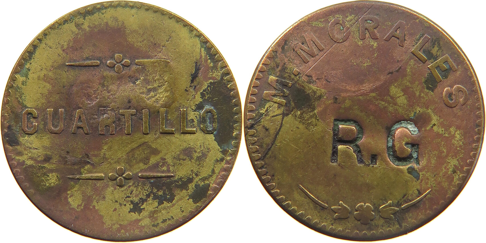 MEXICO TOKEN / JETON CUARTILLO N.D. CUARTILLO M.M MORLAES R.G. S-SS ...