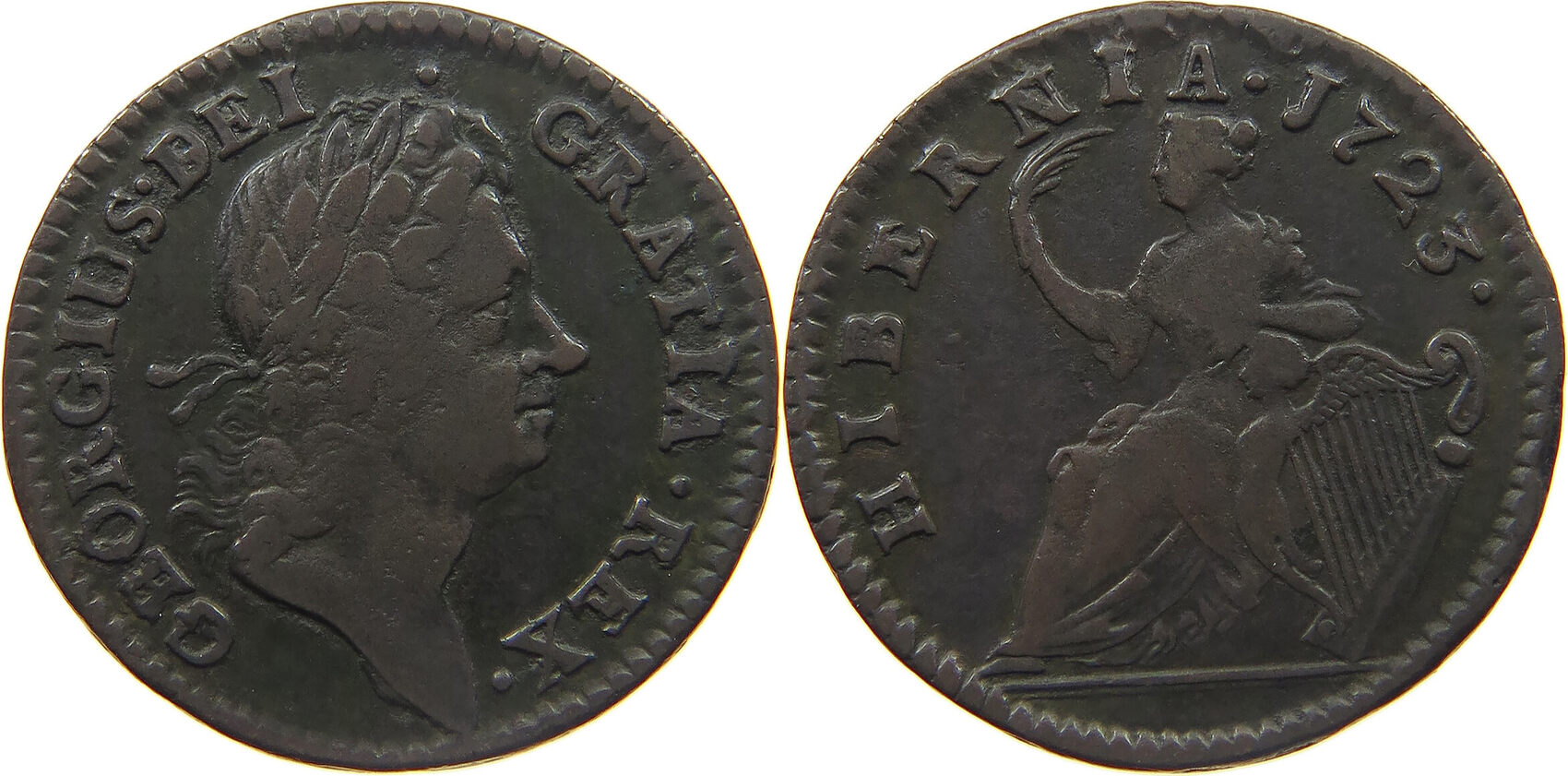 IRELAND 1/2 PENNY 1723 George I. (1714-1727) SS | MA-Shops