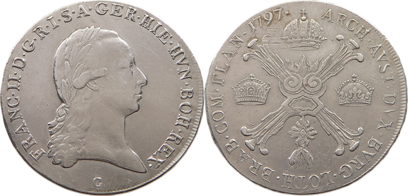 Haus Habsburg 1/2 Taler 1797 C Franz II. (I.) 1792-1835. ss | MA-Shops