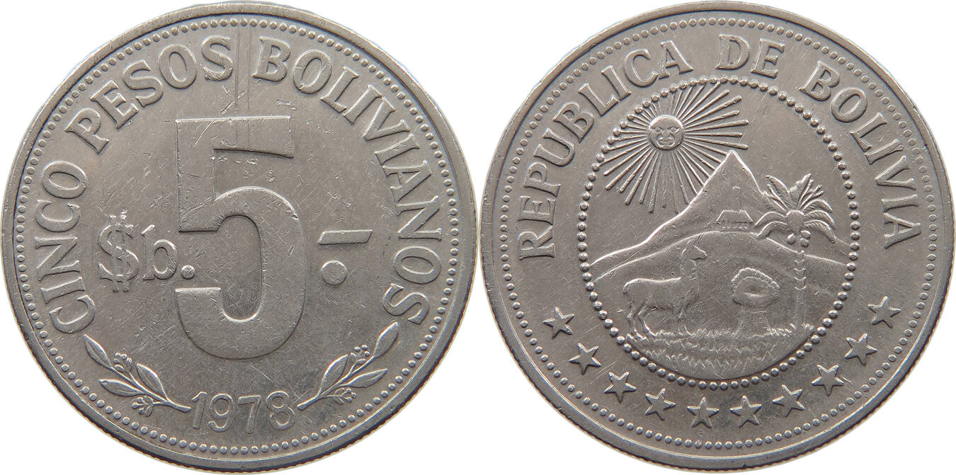 BOLIVIA 5 BOLIVIANOS 1978 SS | MA-Shops