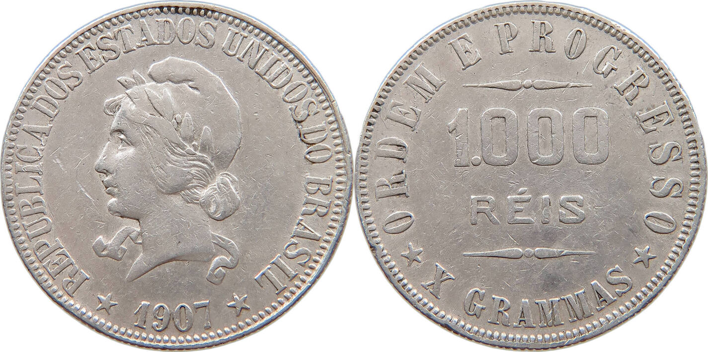 BRAZIL 1000 REIS 1907 SS | MA-Shops