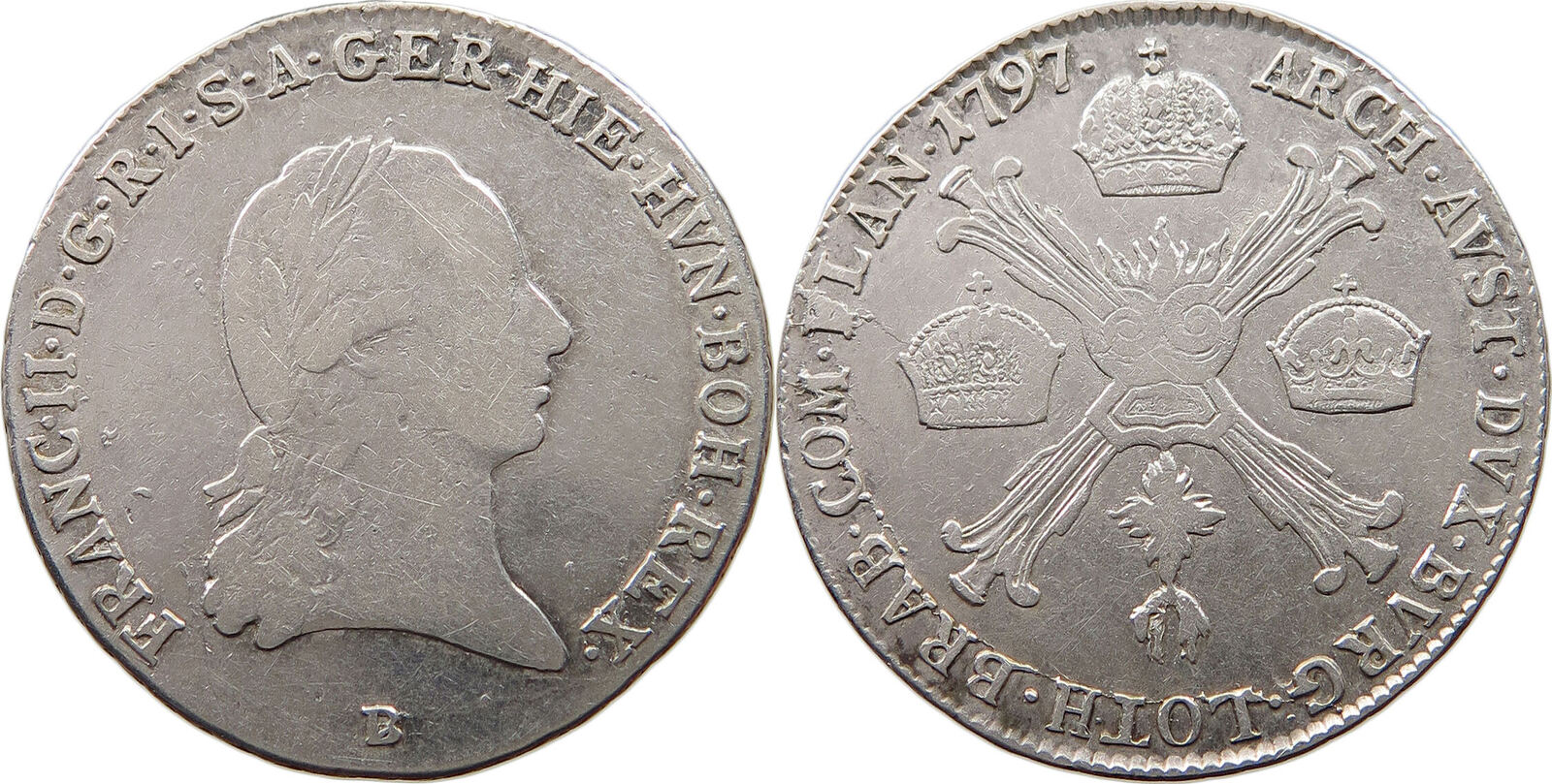 HAUS HABSBURG 1/4 KRONENTALER 1797 B FRANZ II. 1792-1835 SS | MA-Shops