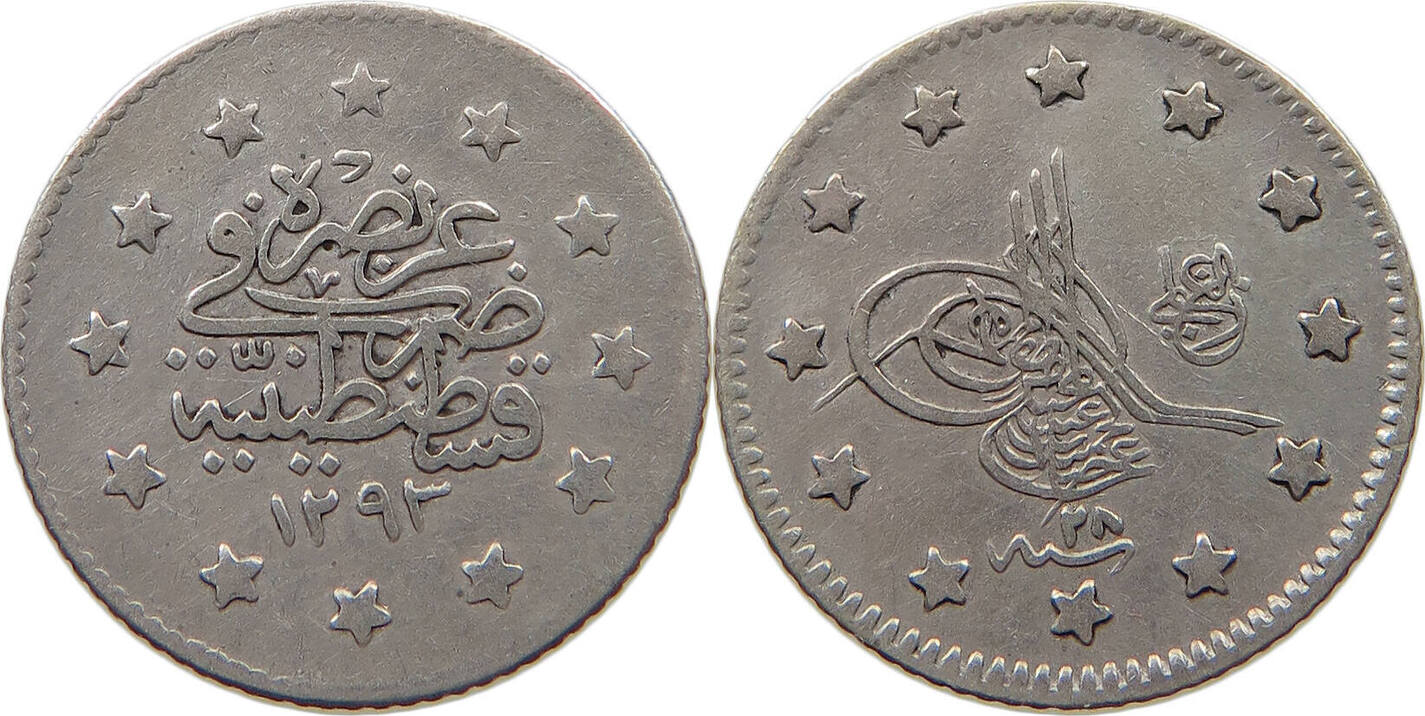 TURKEY OTTOMAN KURUS 1293/28 Abdülhamid II. (1876-1909) SS | MA-Shops