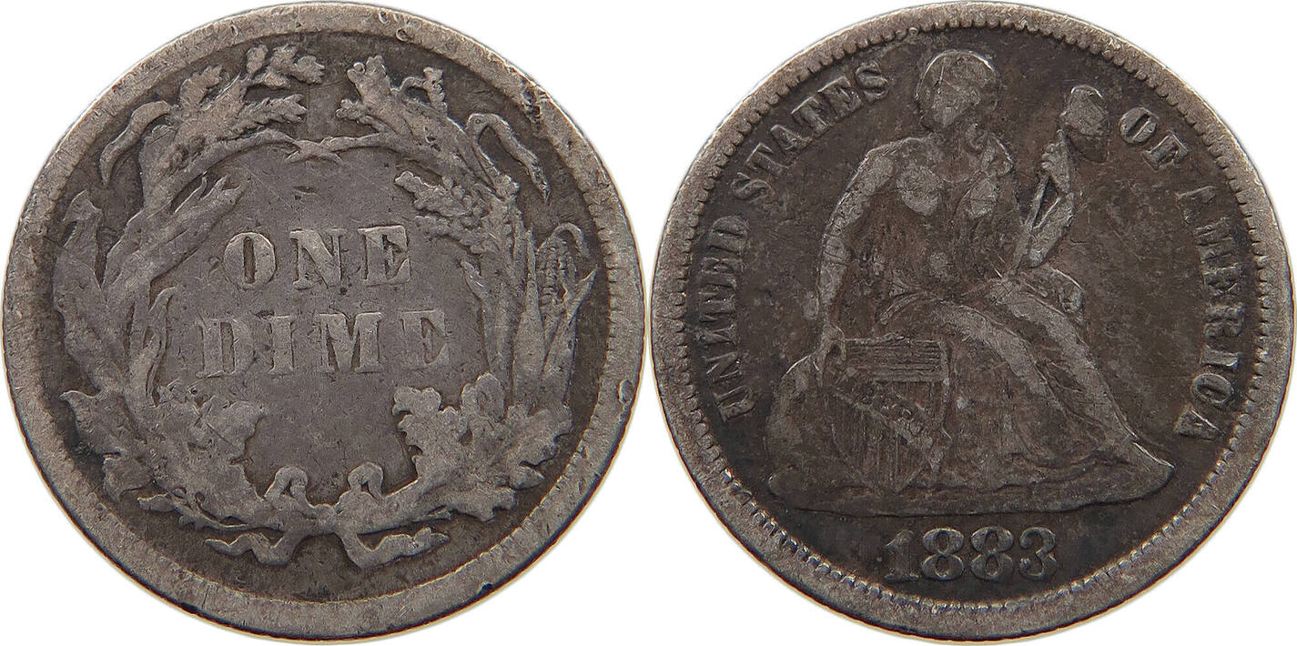 USA DIME 1883 SEATED LIBERTY S | MA-Shops