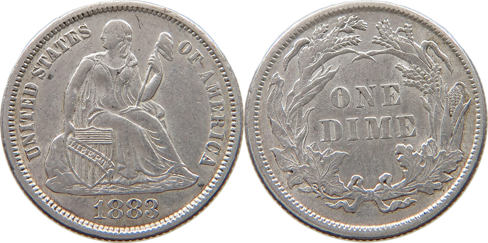 USA DIME 1883 SEATED LIBERTY SS | MA-Shops