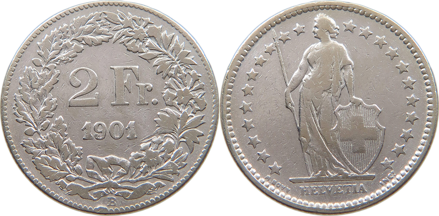 SCHWEIZ 2 FRANKEN FRANCS 1901 SELTEN SS- | MA-Shops