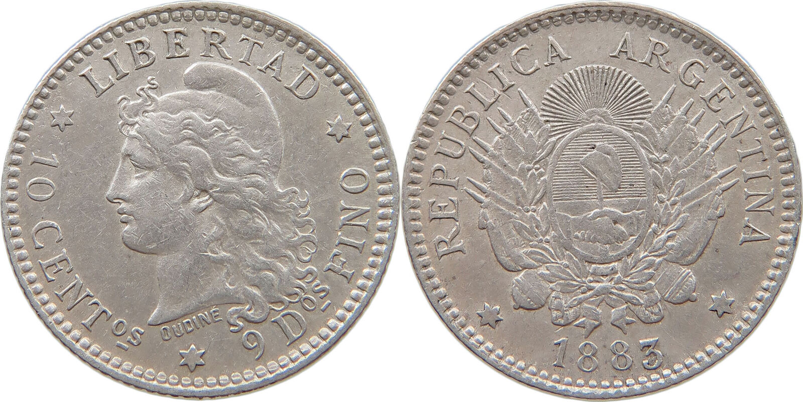 ARGENTINA 10 CENTAVOS 1883 SS | MA-Shops