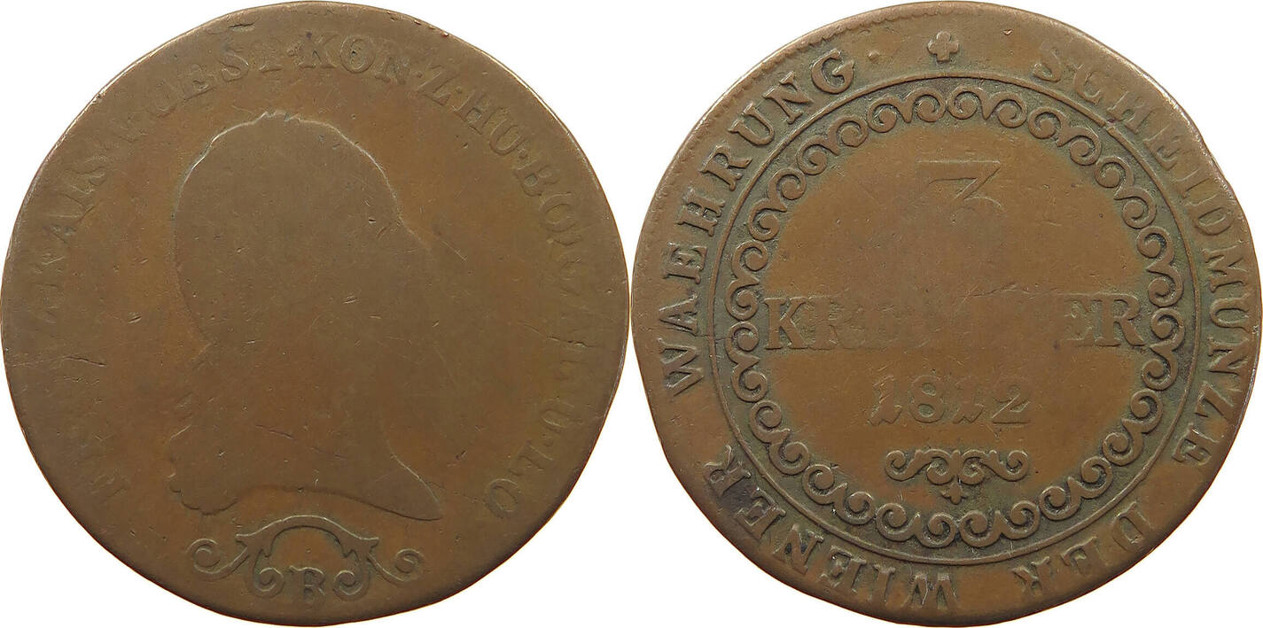 HAUS HABSBURG 3 KREUZER 1812 B Franz II. (1792-1835) S | MA-Shops