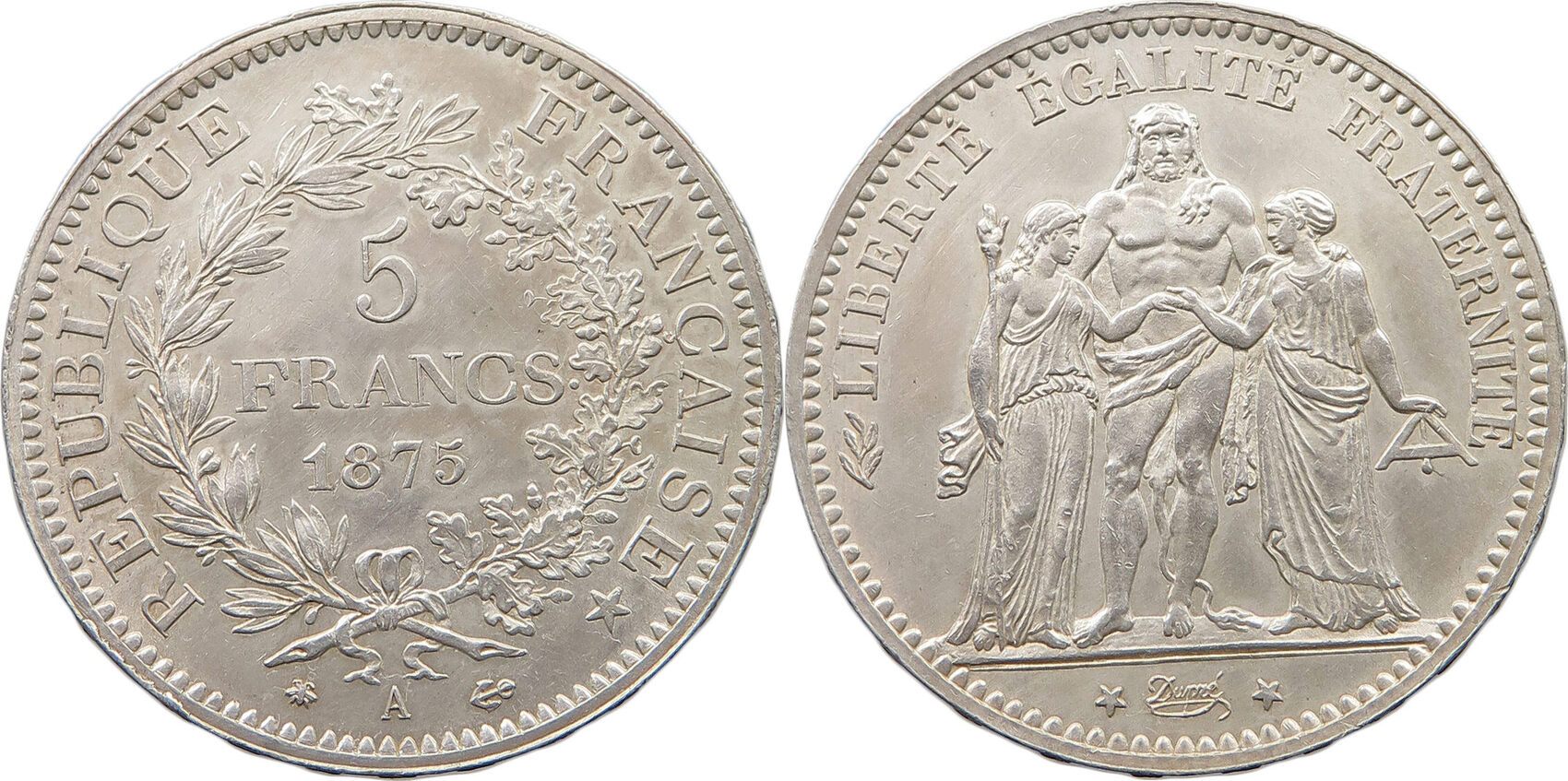 FRANCE 5 FRANCS 1875 A VZ- | MA-Shops