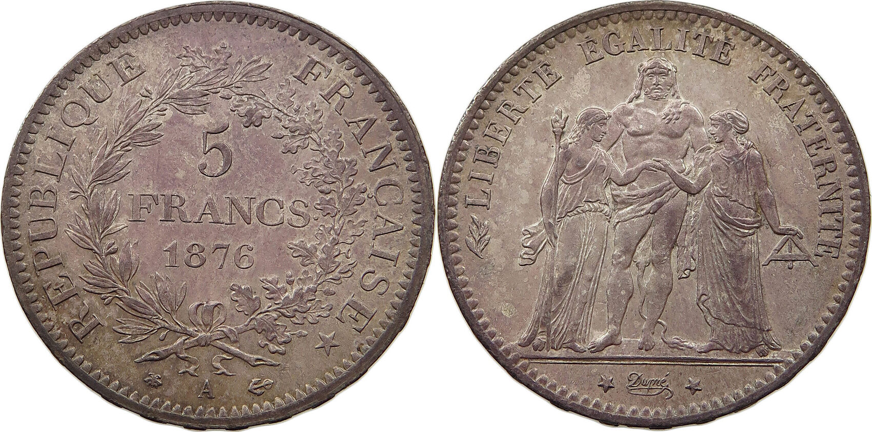 FRANCE 5 FRANCS 1876 A SS-VZ | MA-Shops