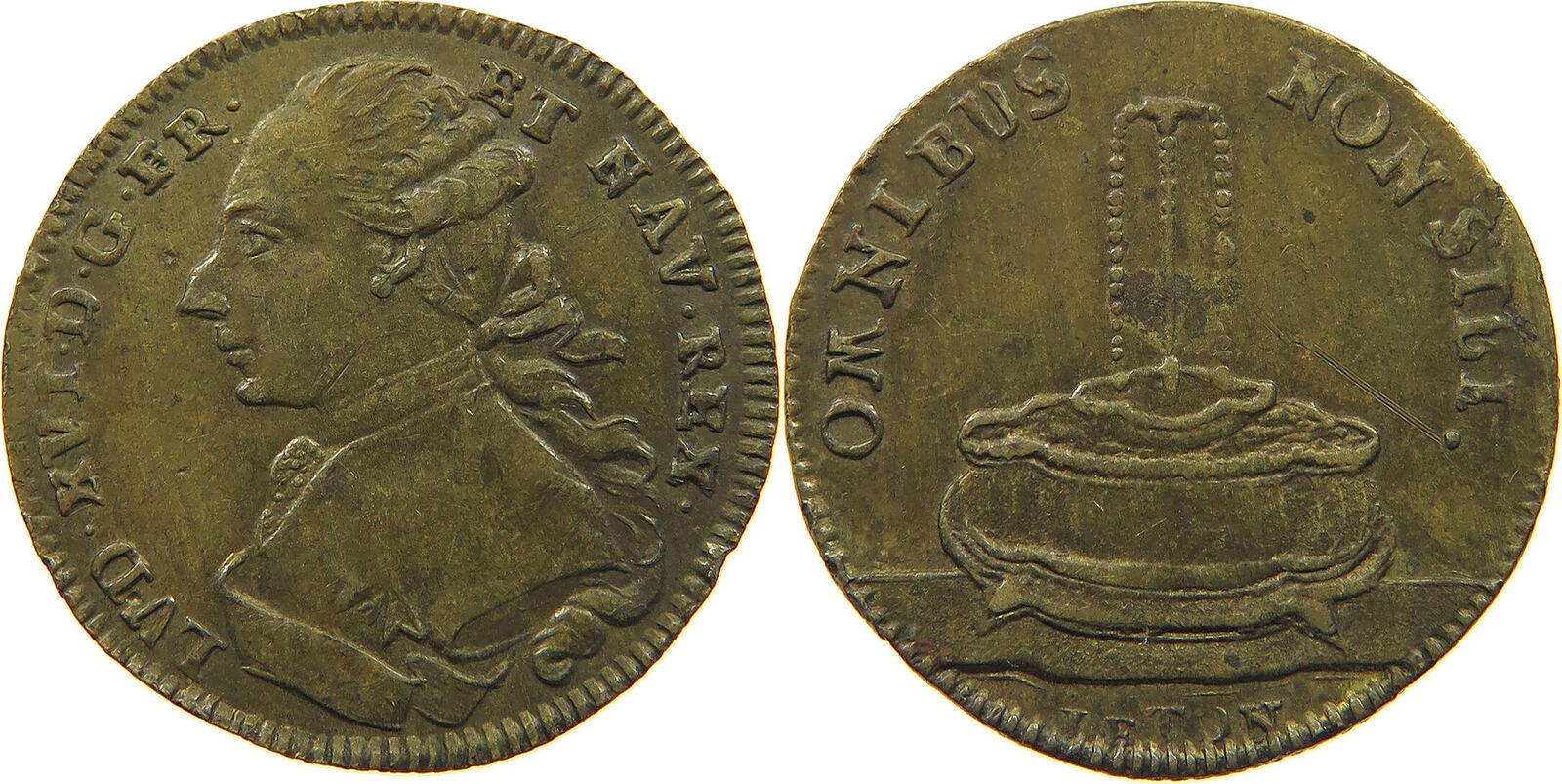 FRANCE Louis XVI. (1774-1793) JETON OMNIBUS NON SIBI SS | MA-Shops