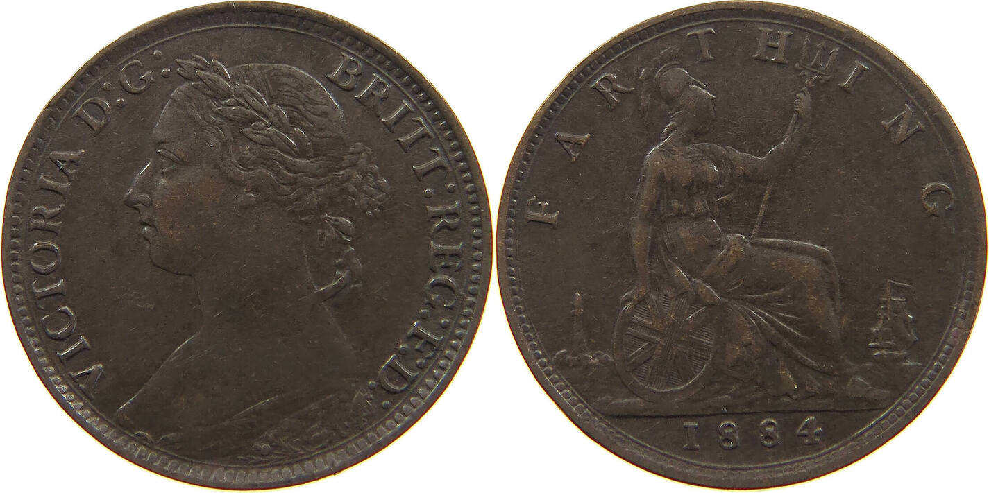 GREAT BRITAIN FARTHING 1884 Victoria 1837-1901 SS | MA-Shops