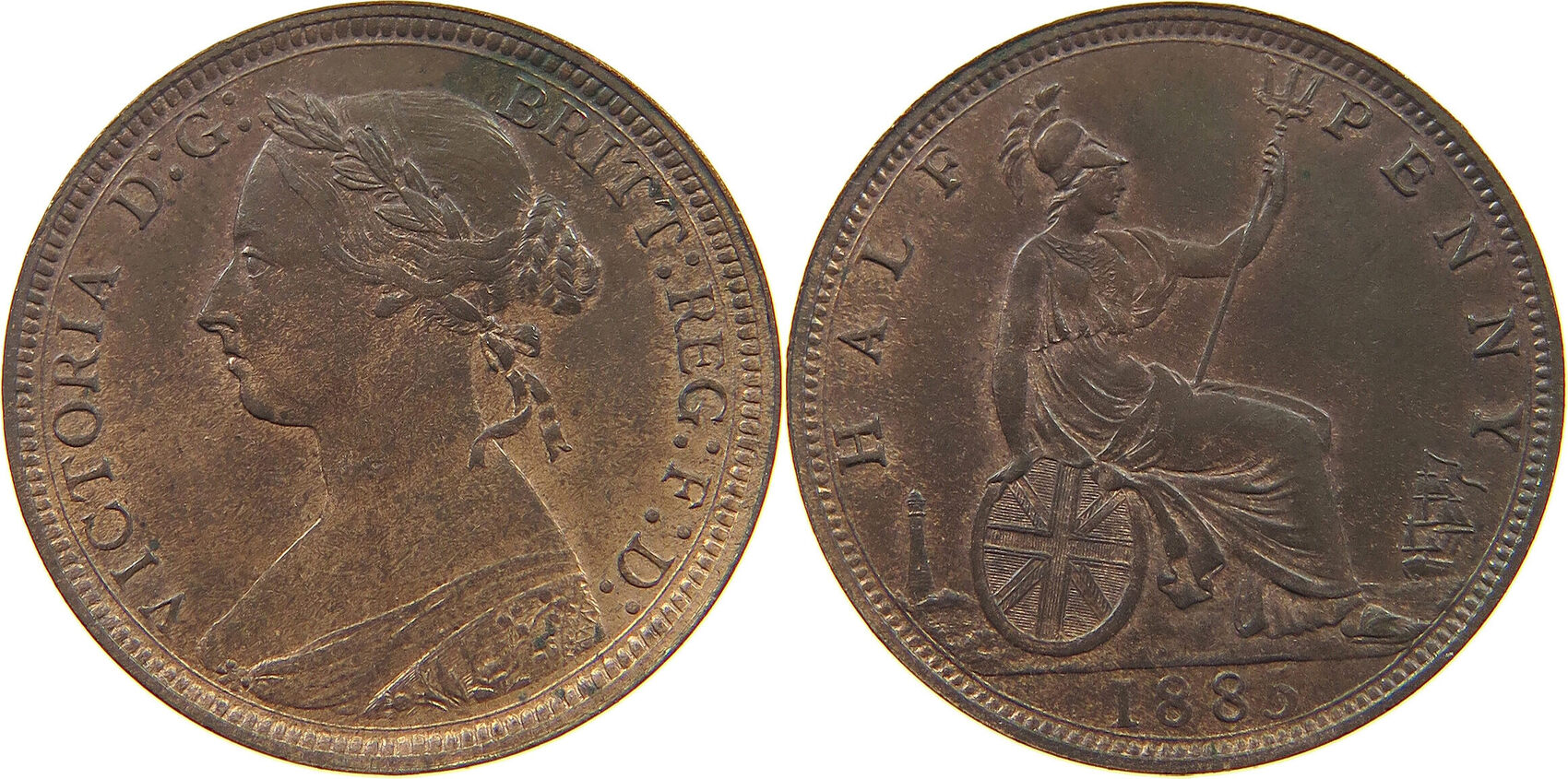GREAT BRITAIN HALF PENNY 1885 Victoria 1837-1901 VZ | MA-Shops