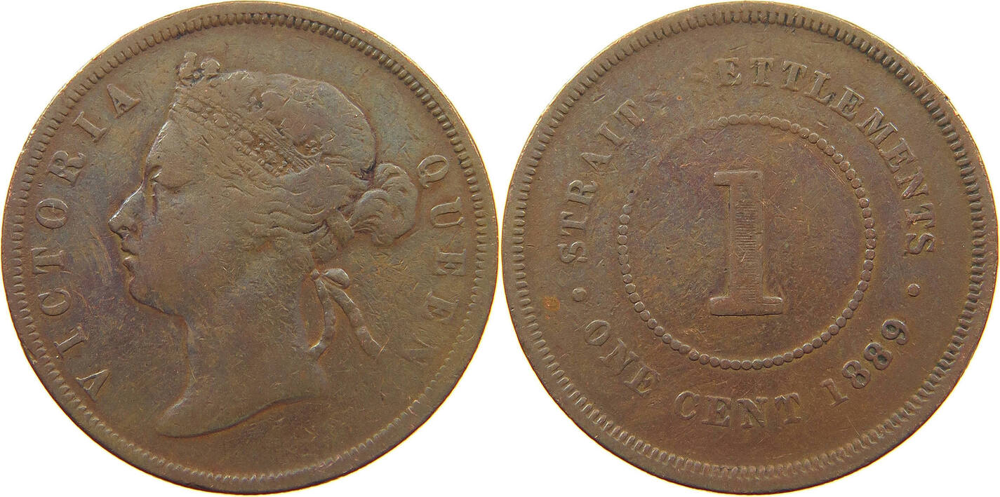 STRAITS SETTLEMENTS CENT 1889 Victoria 1837-1901 SS | MA-Shops