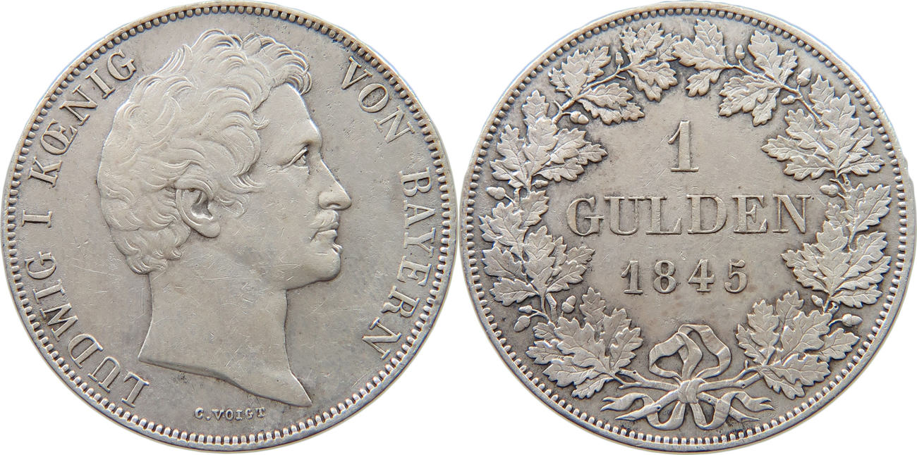 Bayern Gulden 1845 Ludwig I., 1825-1848, ss+ | MA-Shops