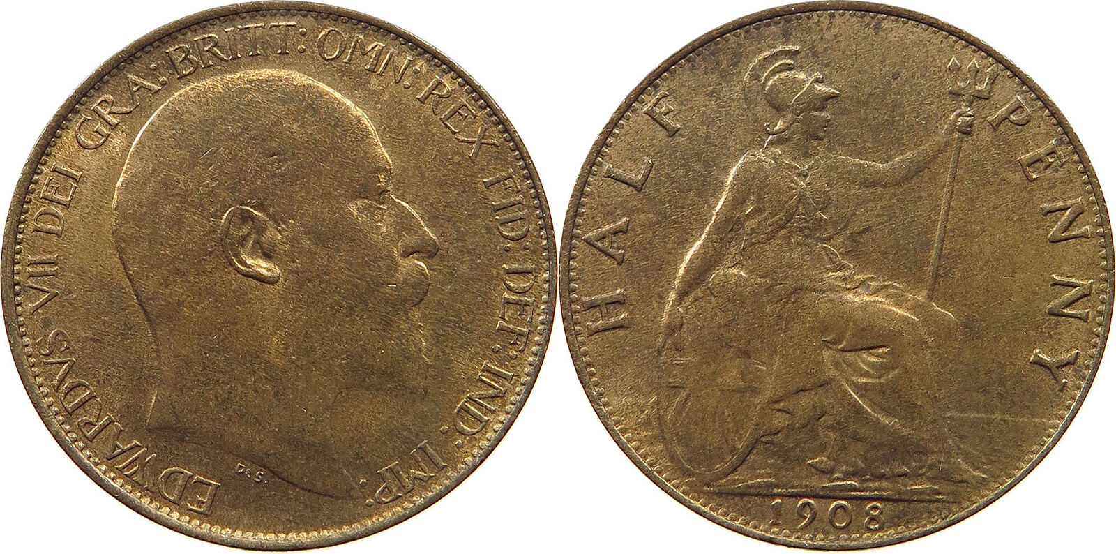 GREAT BRITAIN HALF PENNY 1908 Edward VII., 1901 - 1910 VZ- | MA-Shops