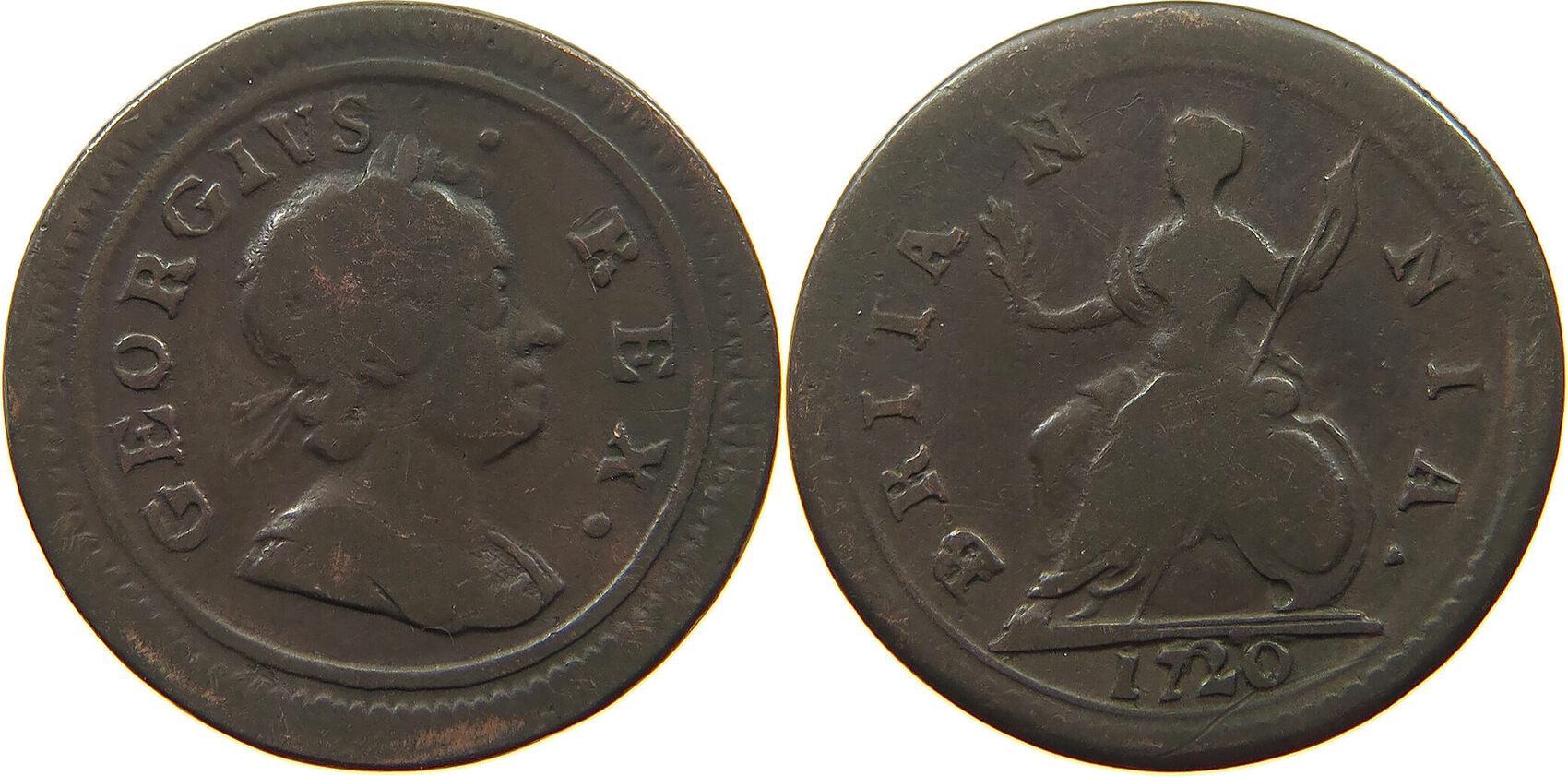 GREAT BRITAIN FARTHING 1720 George I. (1714-1727) S | MA-Shops