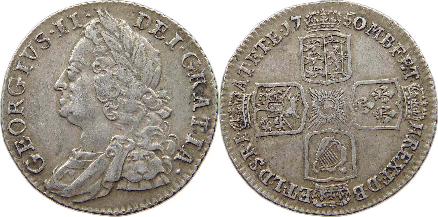GREAT BRITAIN SHILLING 1750 / 40 George II. 1727-1760. SS | MA-Shops
