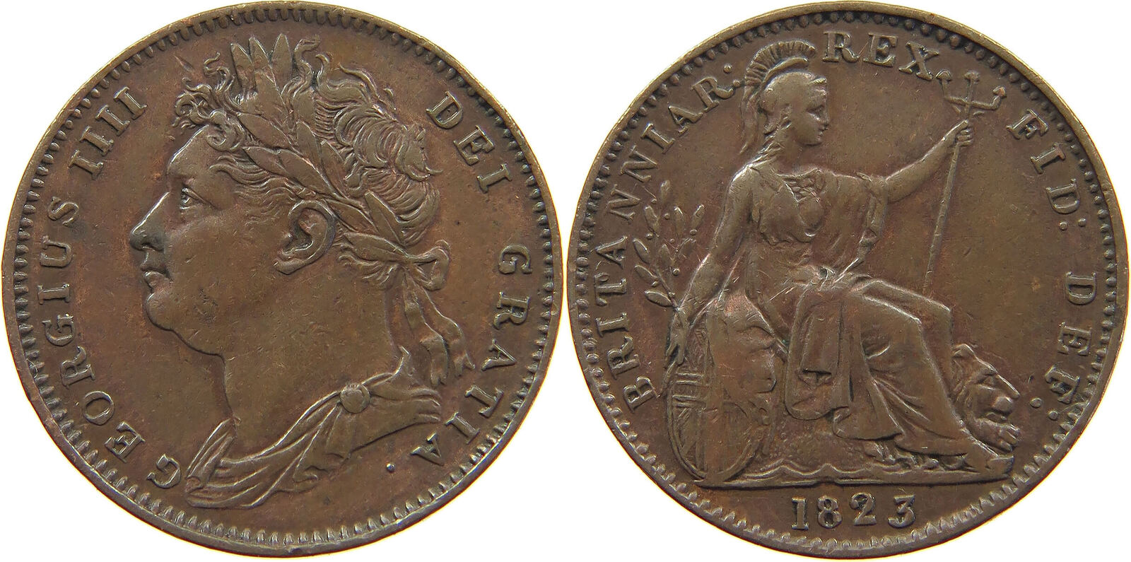 GREAT BRITAIN FARTHING 1823 GEORGE IV. (1820-1830) SS | MA-Shops