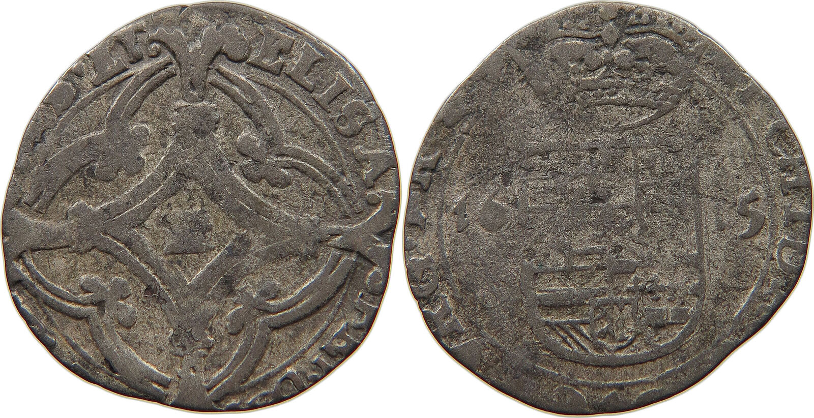SPANISH NETHERLANDS PATARD 1615 Albert & Isabella (1598-1621) TOURNAI S ...
