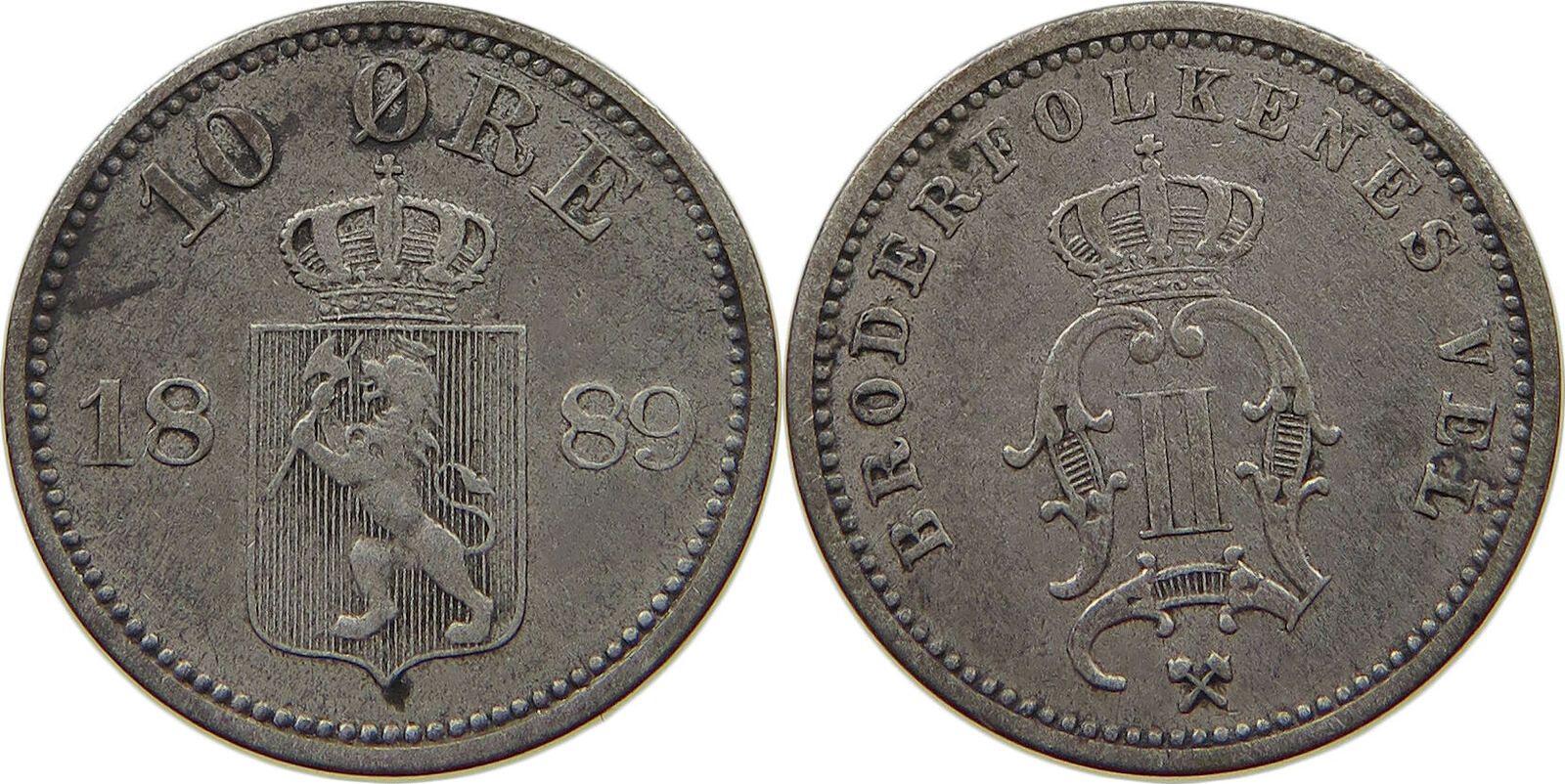 NORWAY 10 ORE 1889 Oscar II. (1872-1907) SS | MA-Shops