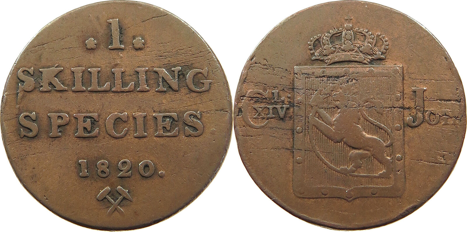 NORWAY SKILLING 1820 Karl XIV. Johann (1818-1844) SS- | MA-Shops