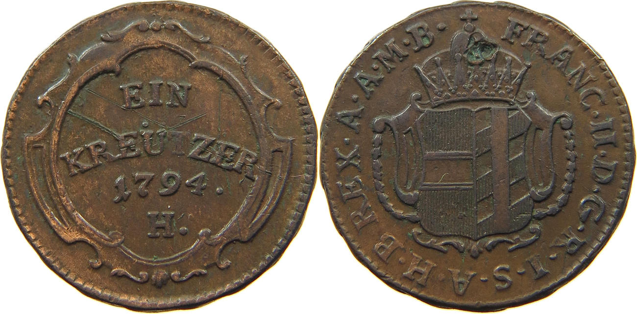 Haus Habsburg Kreuzer 1794 H Franz II. (I.) 1792-1835. ss- | MA-Shops
