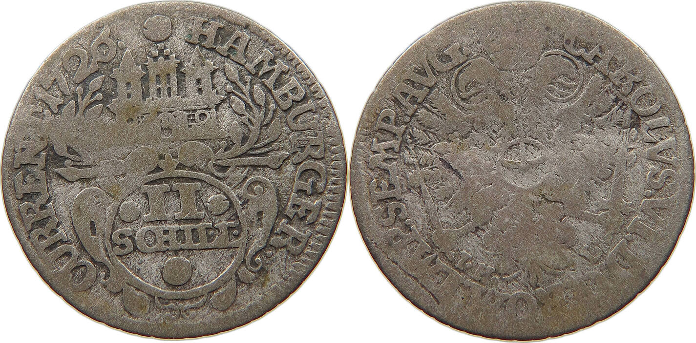HAMBURG 2 SCHILLING 1726 S | MA-Shops