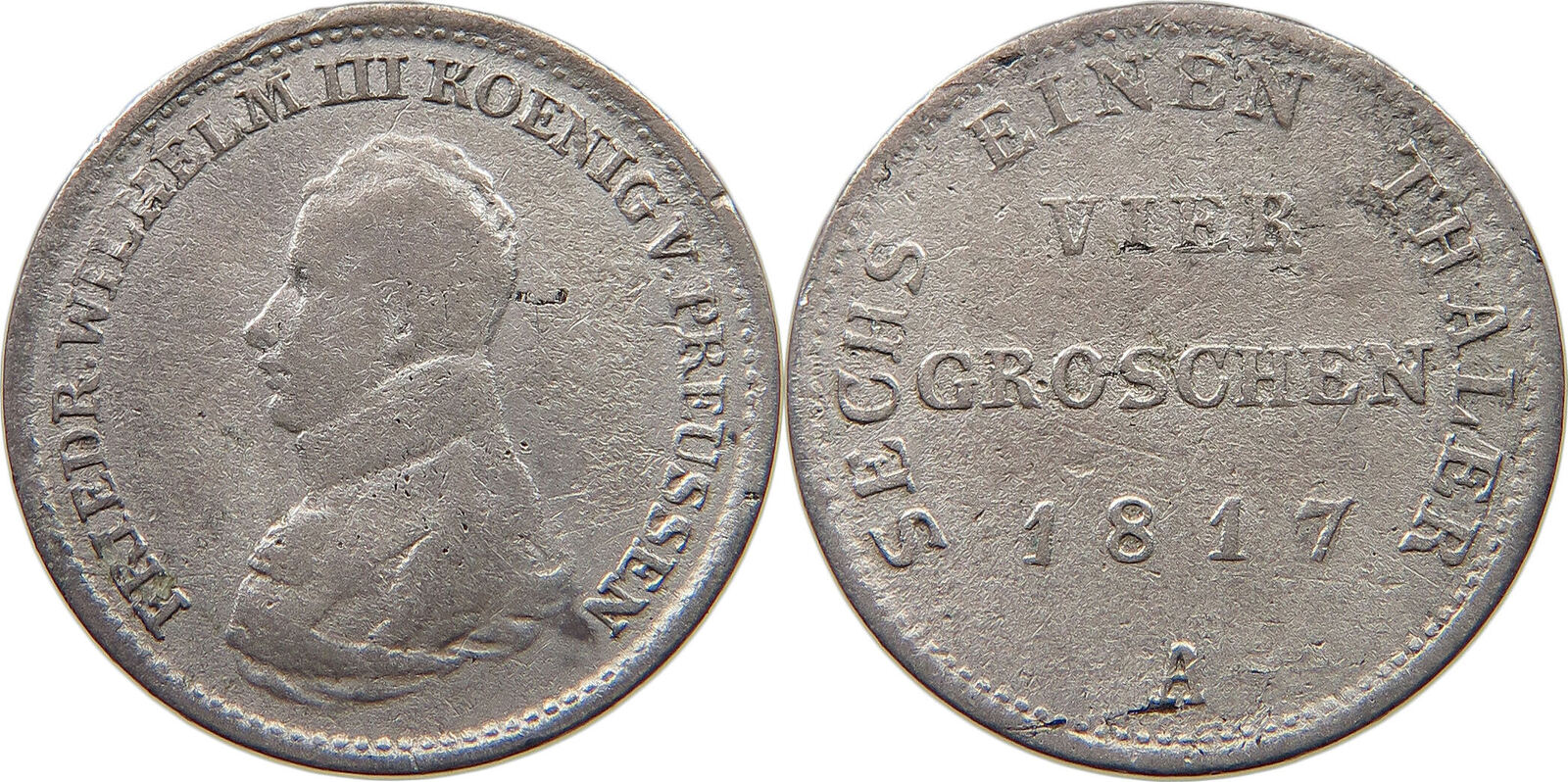 PREUSSEN 4 GROSCHEN 1817 A Friedrich Wilhelm III. (1797-1840) S | MA-Shops