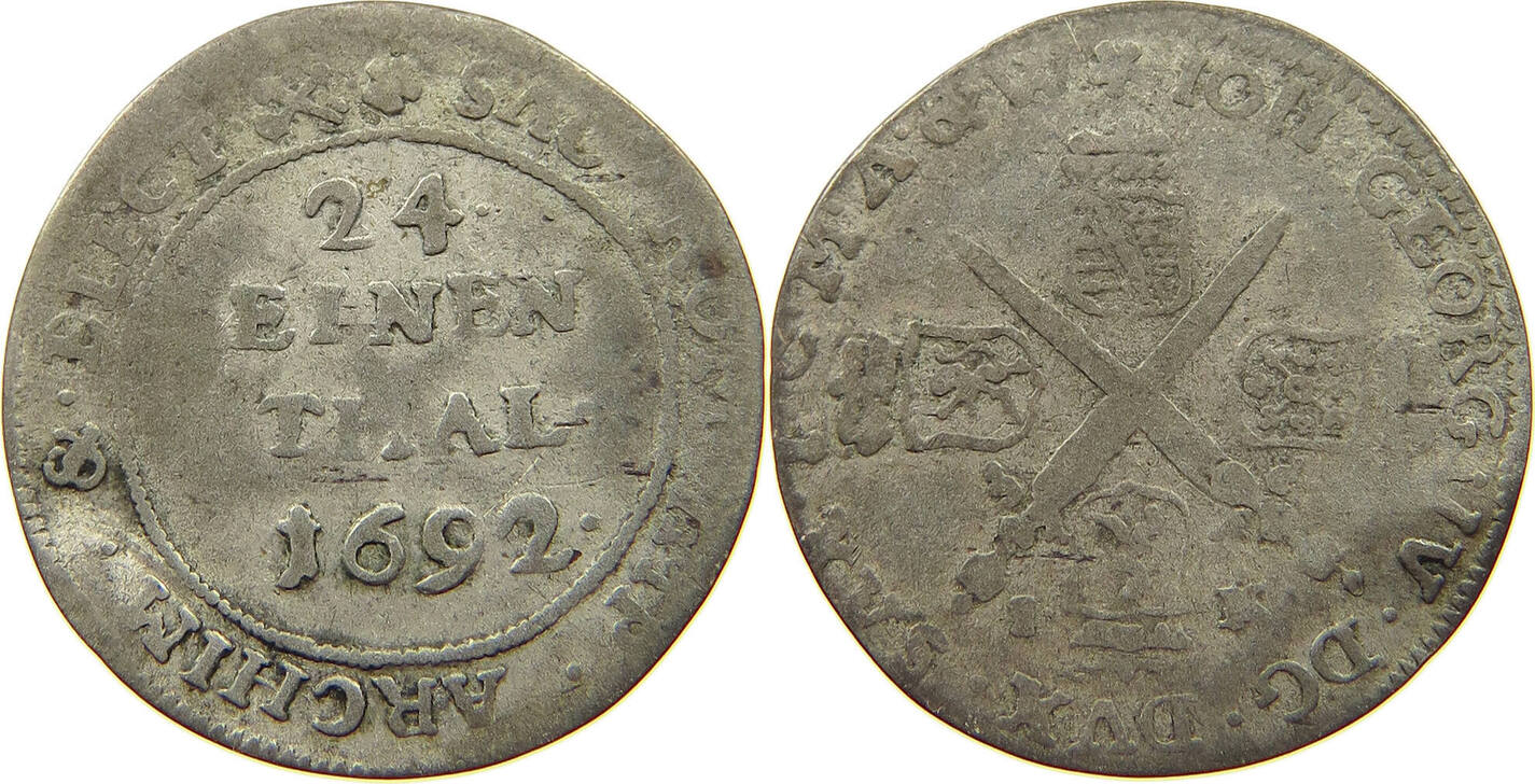SACHSEN 1/24 TALER 1692 Johann Georg IV. (1691-1694) S | MA-Shops