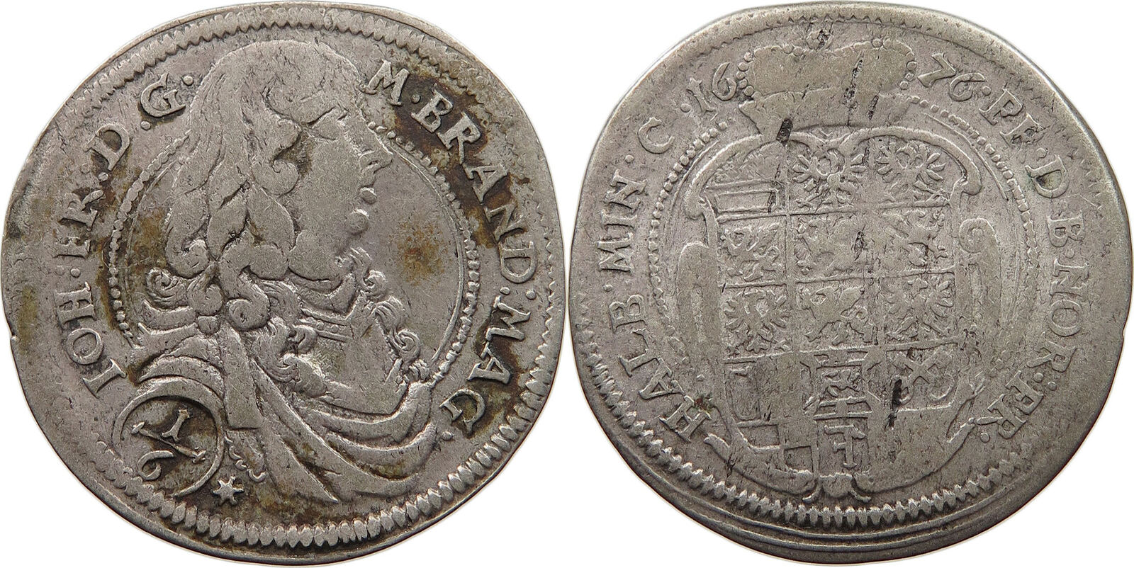 BRANDENBURG ANSBACH 1/6 TALER 1676 S-SS | MA-Shops